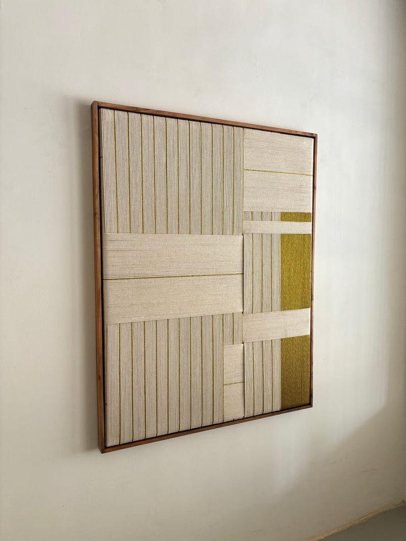 Woven Wall Art Natural White and Golden - 4 X 3 Ft - Etsy