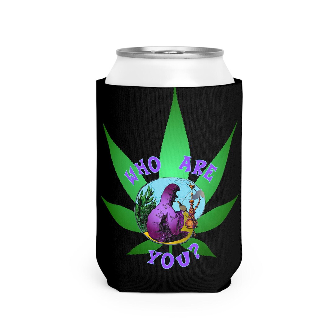Alice in Wonderland Caterpillar Can Cooler Koozie Gift Cannabis Leaf Unique Drink Sleeve for ...