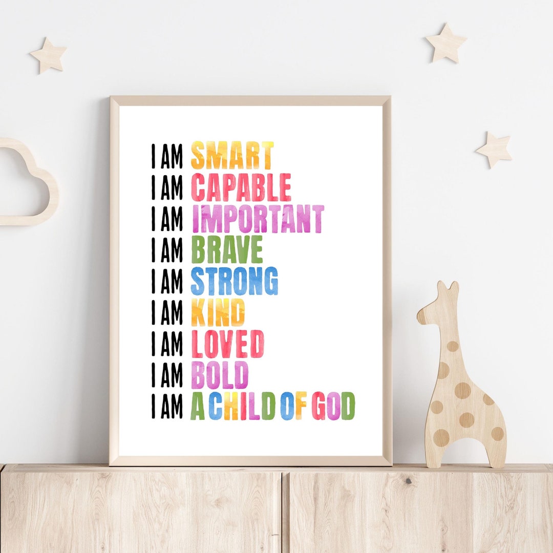 Positive Affirmation Wall Art, Digital Download, Printable Wall Art ...