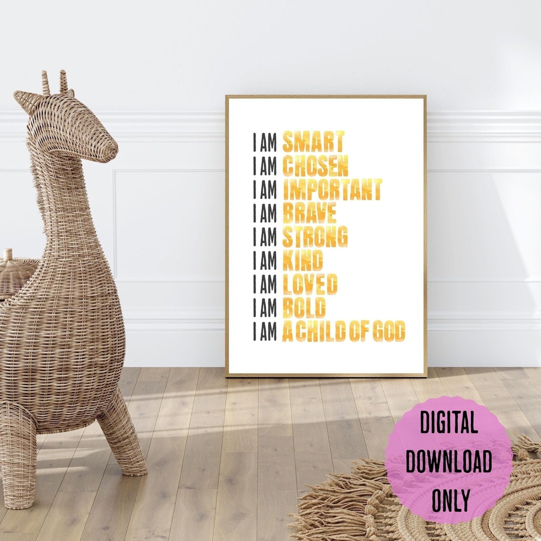 Positive Affirmation Wall Art, Instant Download, Printable Wall Art ...