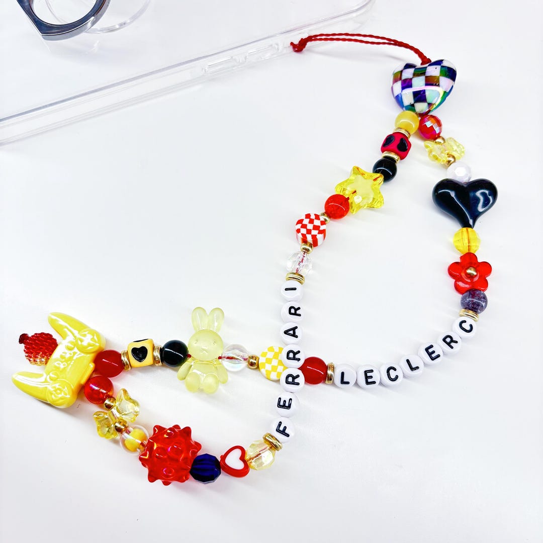 Handmade Ferrari Inspired Charles Leclerc Beaded Phone Charm Strap - Etsy