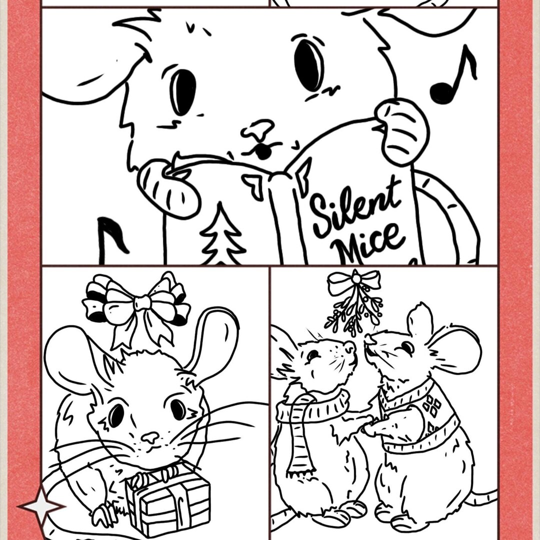 Christmas Mice Coloring Pack - Etsy