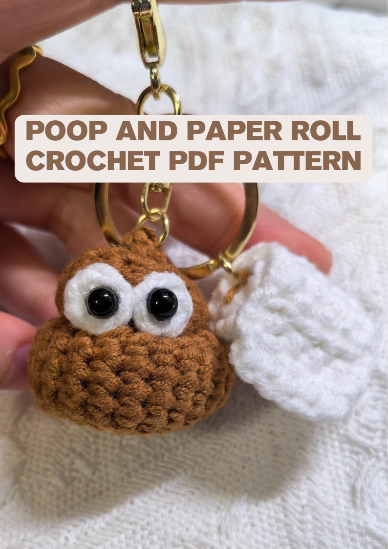 2 in 1 Crochet Poop and Toilet Paper Roll Pattern – April Fools | Funny ...