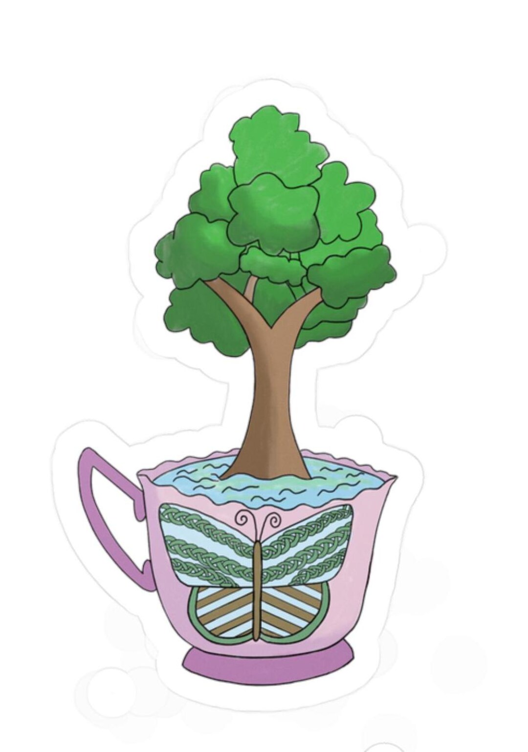 Teacup Tree Sticker the Spectacular Us - Etsy