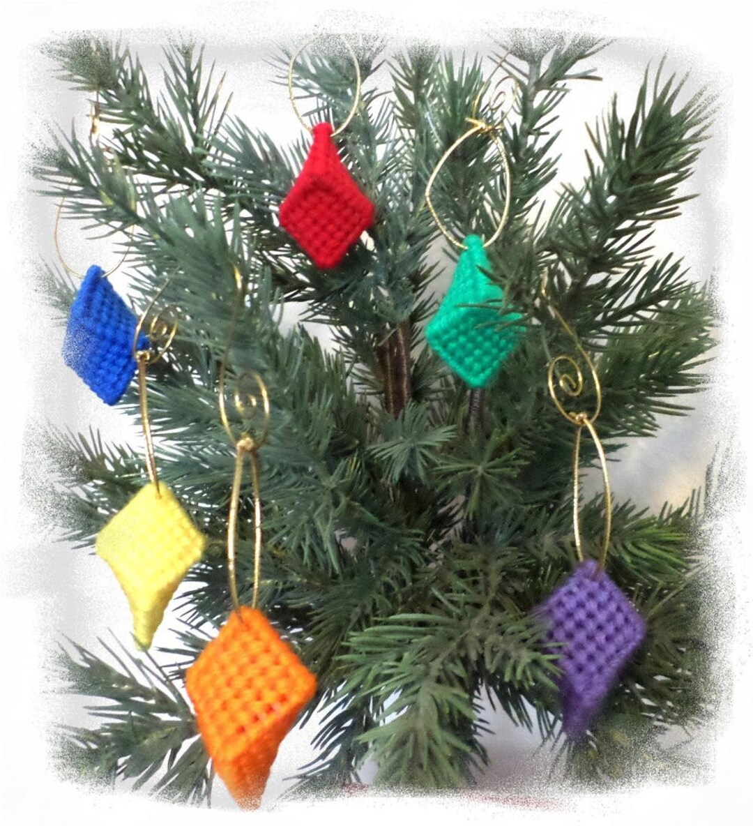 Rainbow Color Diamond Shape Ornament Set - Etsy