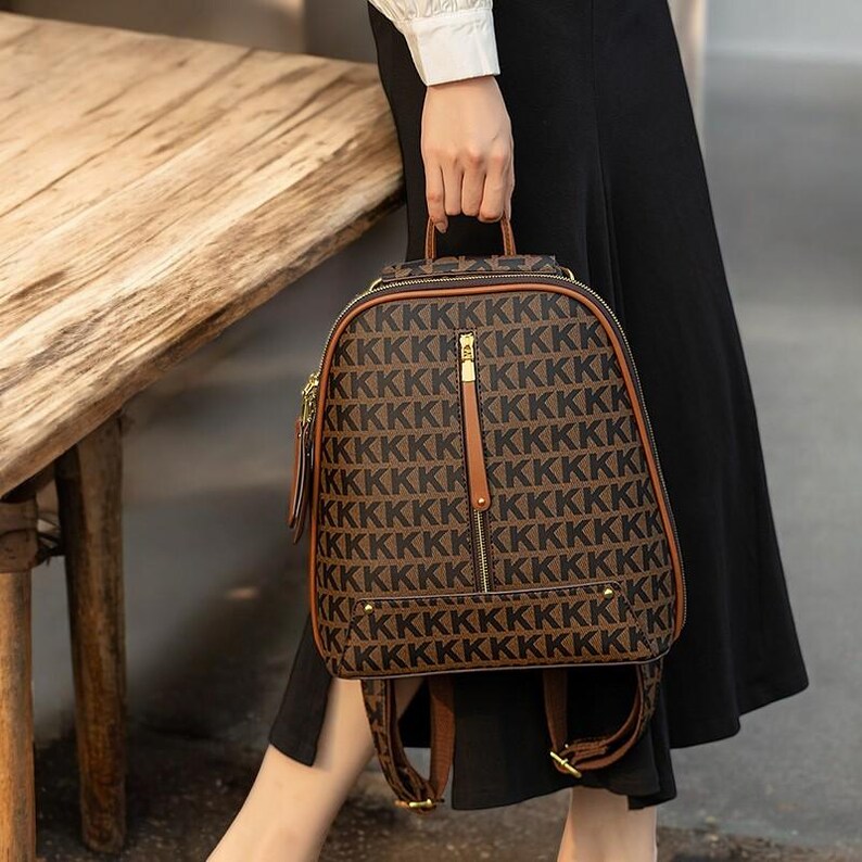 Urban Leather Backpack Designer Aesthetic Travel Bag for Women Perfect ...