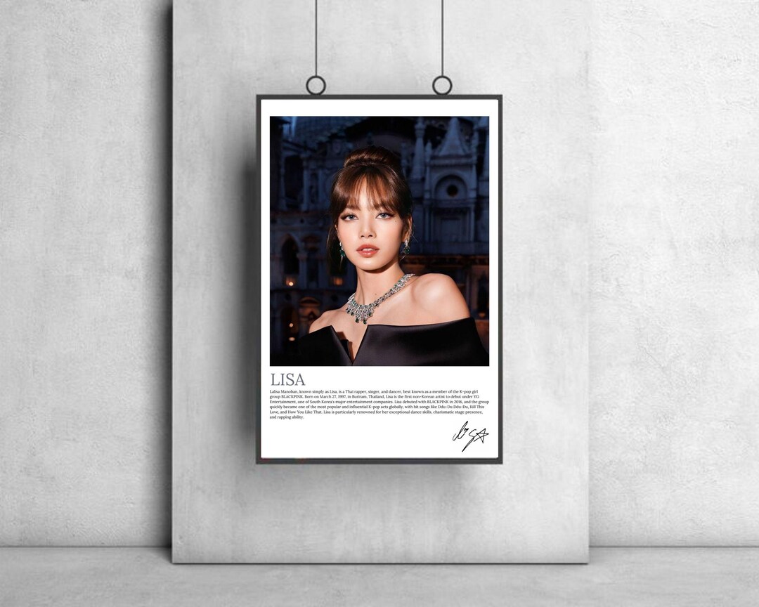 Lisa Blackpink Signed Poster Lalisa Manoban Poster K-pop Digital Poster ...