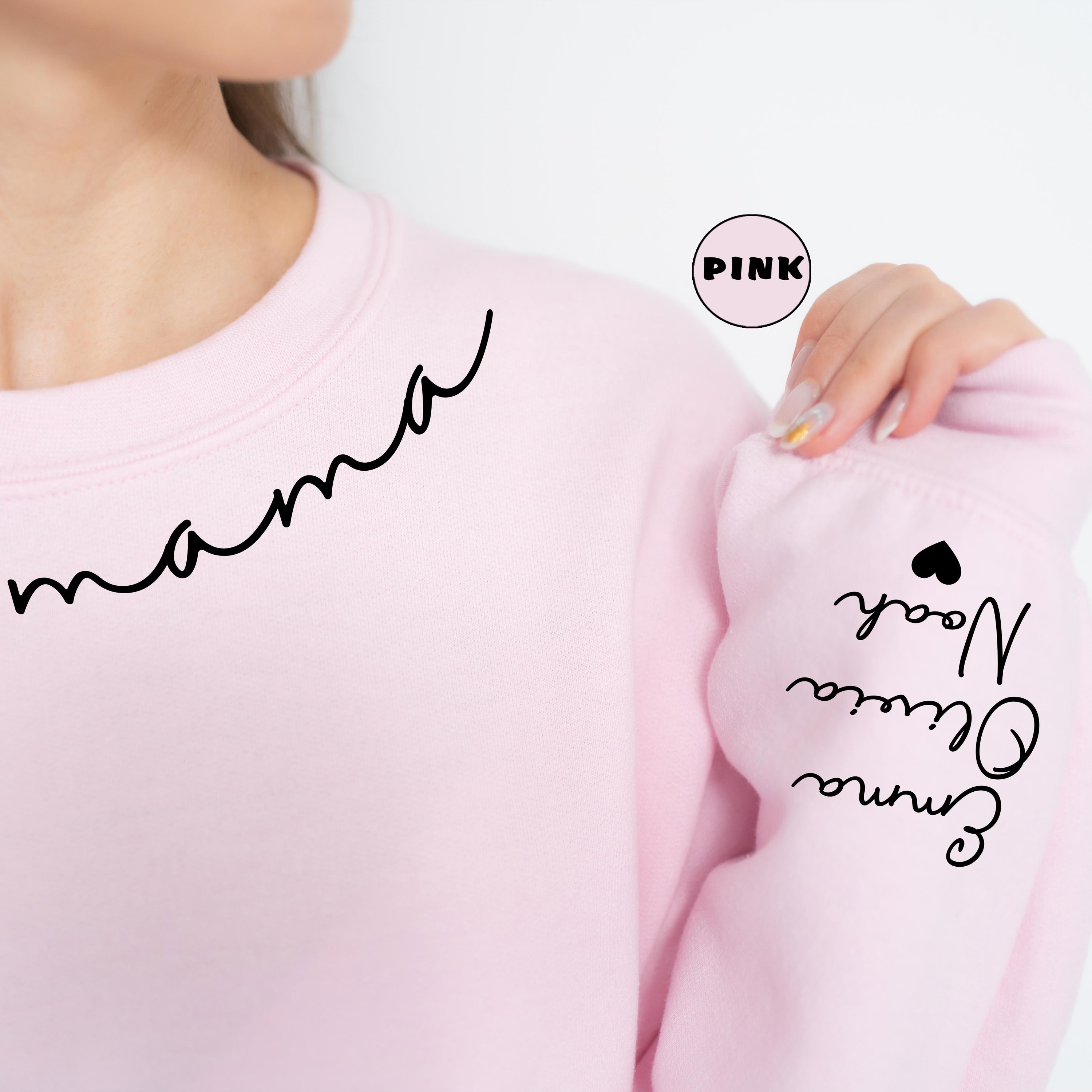 Custom Mama Sweatshirt With Children Name on Sleeve, Custom Name Sweat ...