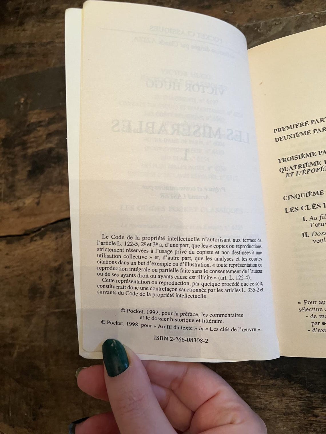 Les Miserables 1 by Victor Hugo | Pocket Classiques (FRENCH) - Etsy