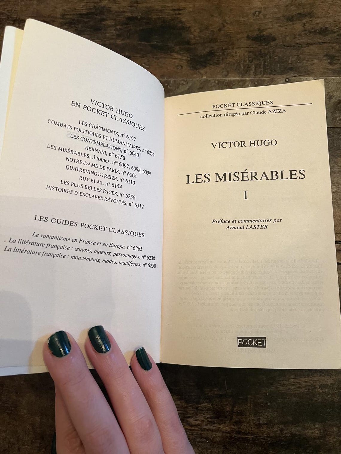 Les Miserables 1 by Victor Hugo | Pocket Classiques (FRENCH) - Etsy