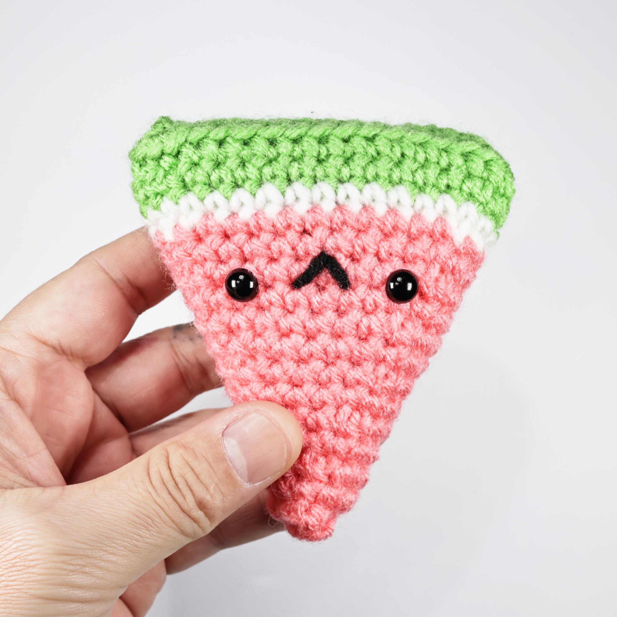 Kawaii Crochet Watermelon Plush Toy | Handmade Amigurumi Fruit Decor - Etsy