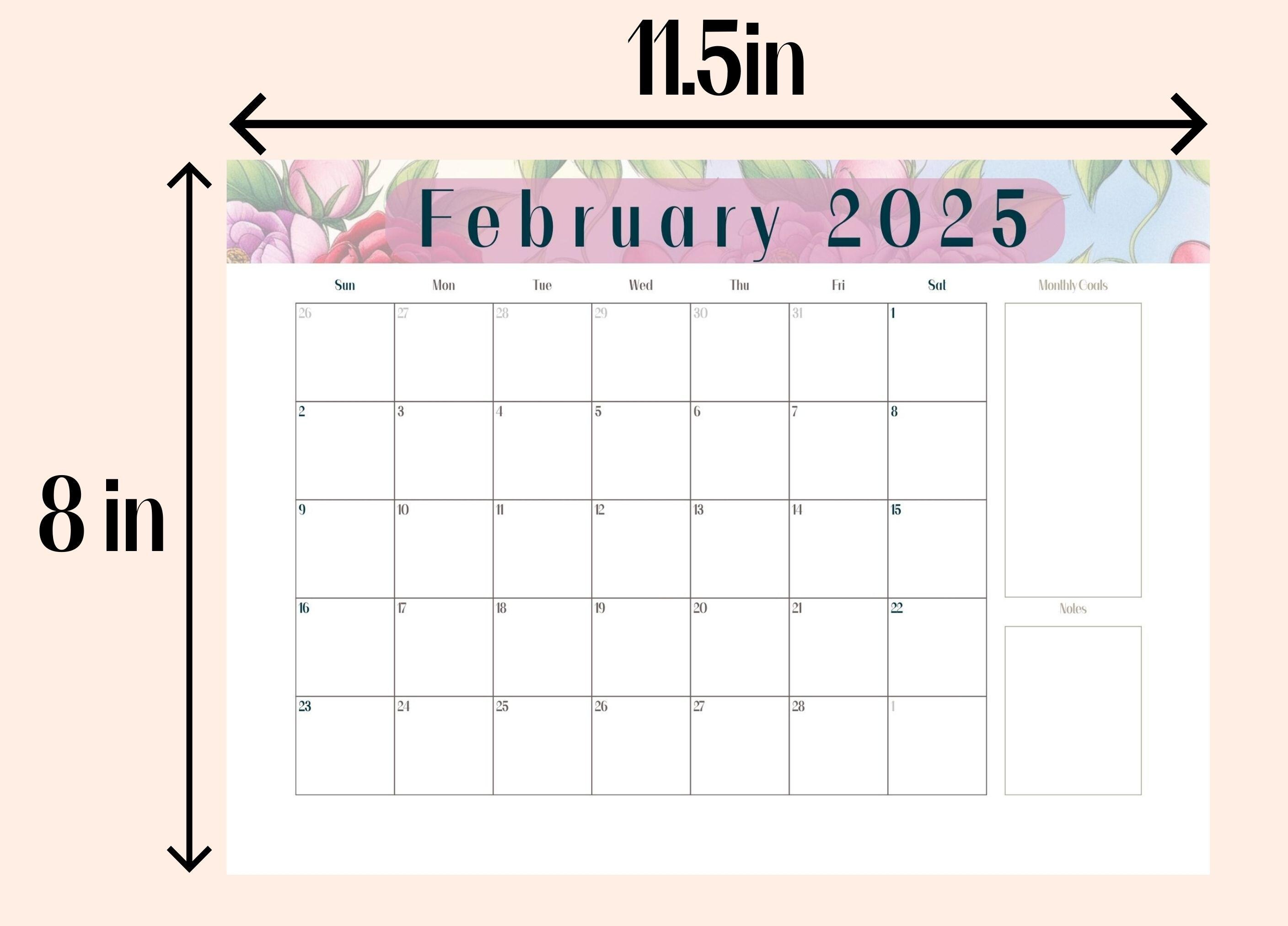 Cute Printable Monthly Calendar 2025 - 2025 Yearly Calendar ...