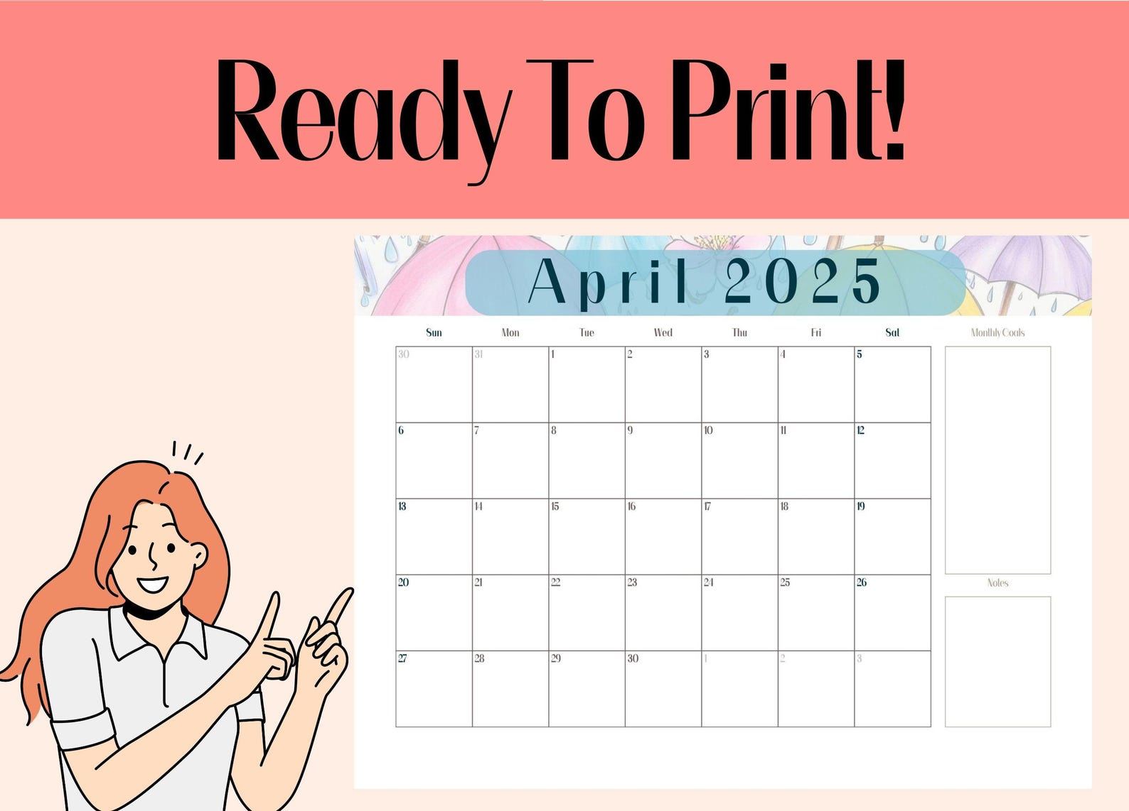 Cute Printable Monthly Calendar 2025 - 2025 Yearly Calendar ...