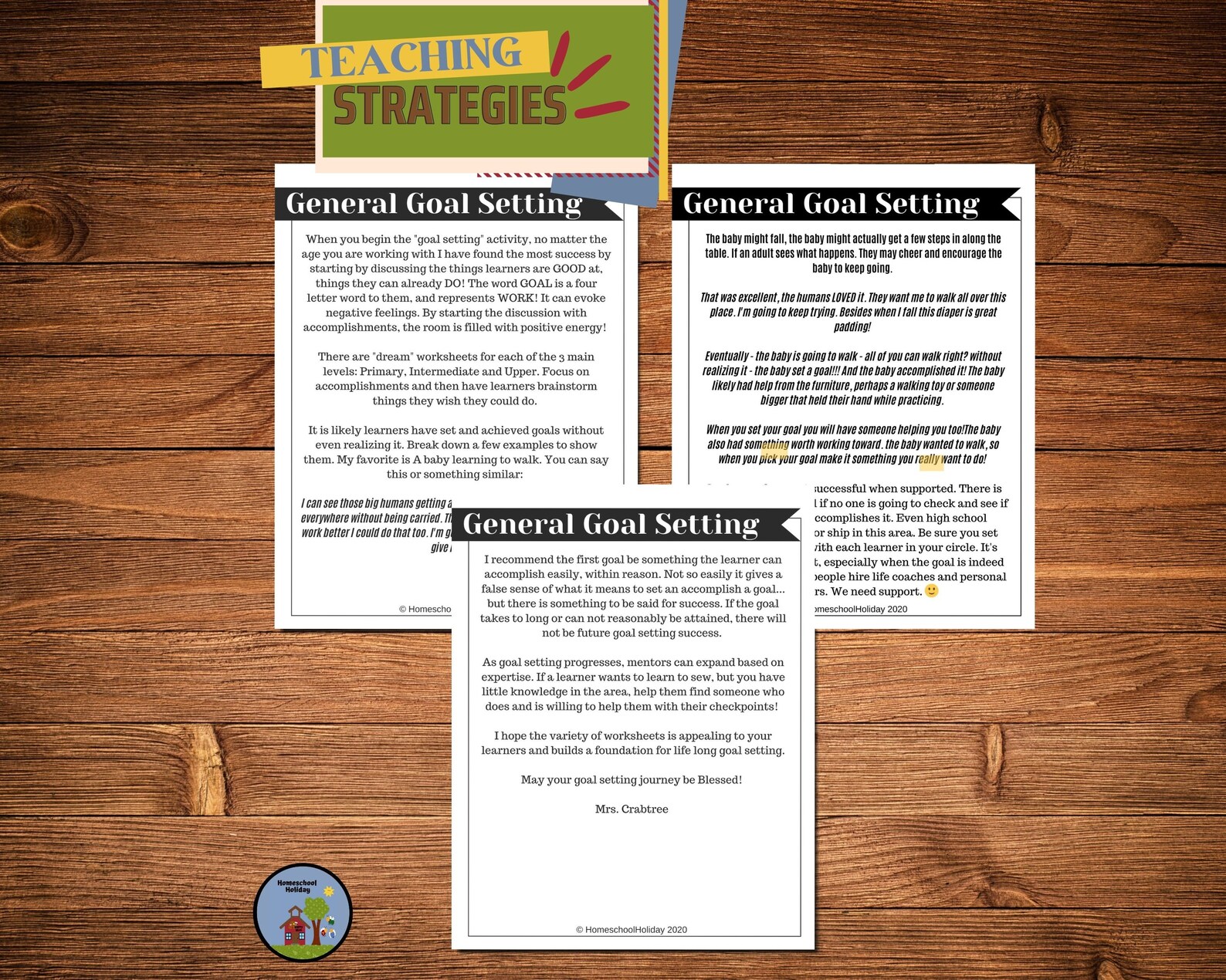 Goal Setting Template Students- Homeschool Curriculum - Etsy