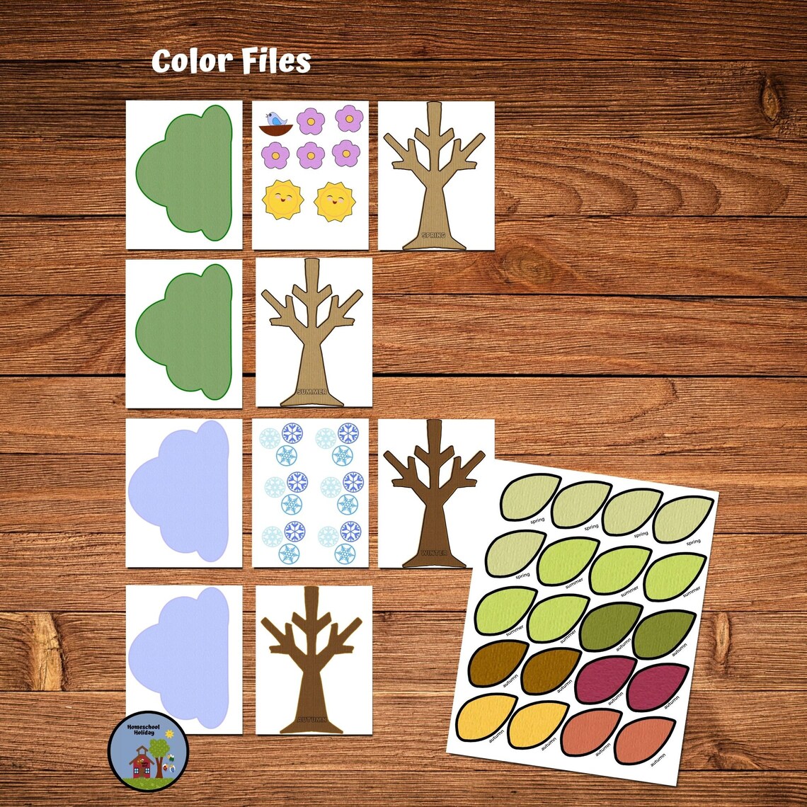 Four Seasons Tree Craft Template PDF - Homeschool Curriculum - Etsy
