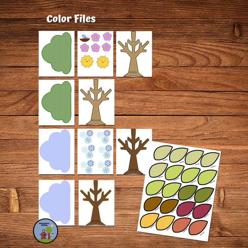 Four Seasons Tree Craft Template PDF - Homeschool Curriculum - Etsy