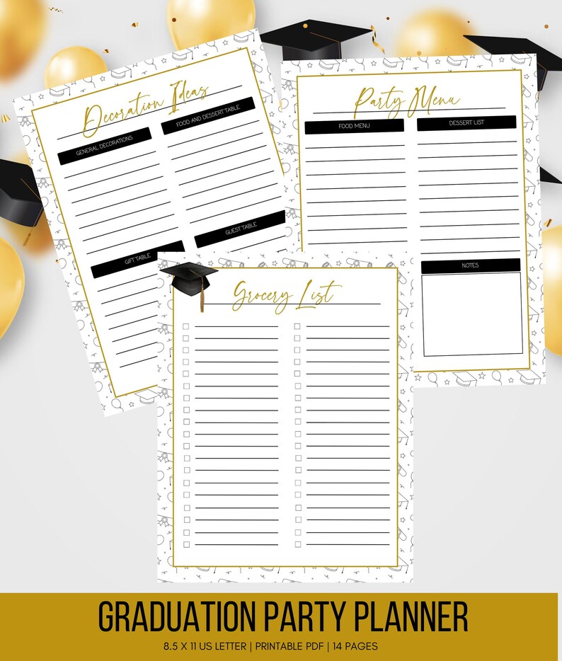 Graduation Party Planner Printable | 14-page Graduation Planning PDF ...
