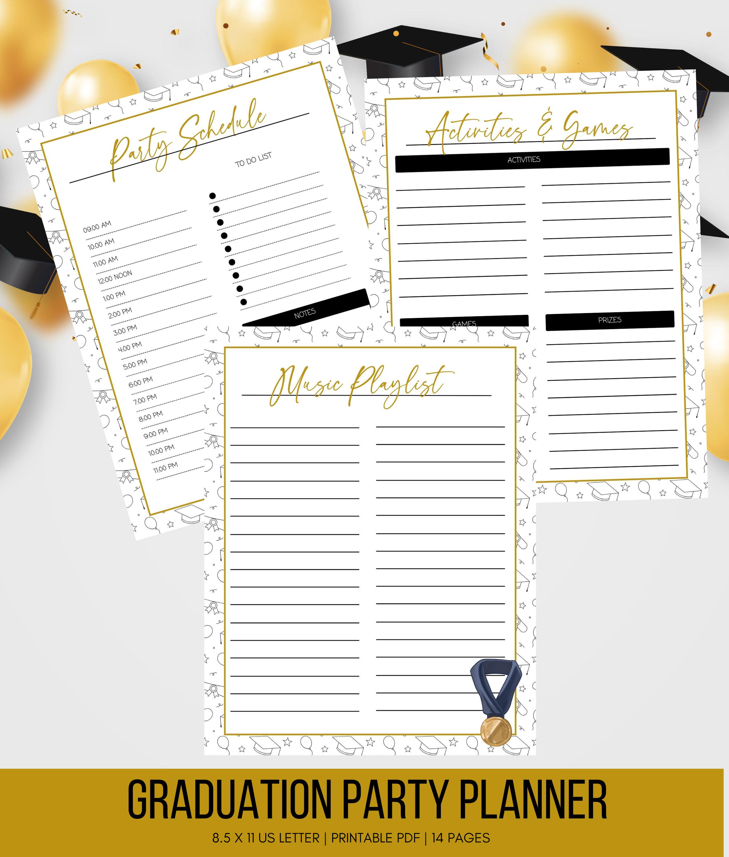 Graduation Party Planner Printable | 14-page Graduation Planning PDF ...