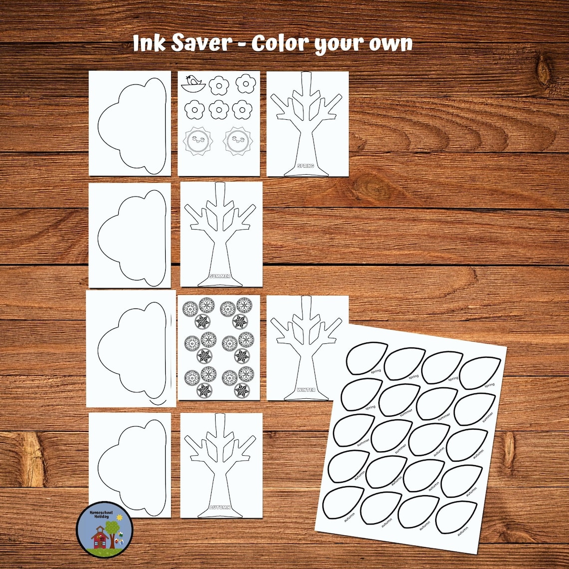 Four Seasons Tree Craft Template PDF - Homeschool Curriculum - Etsy