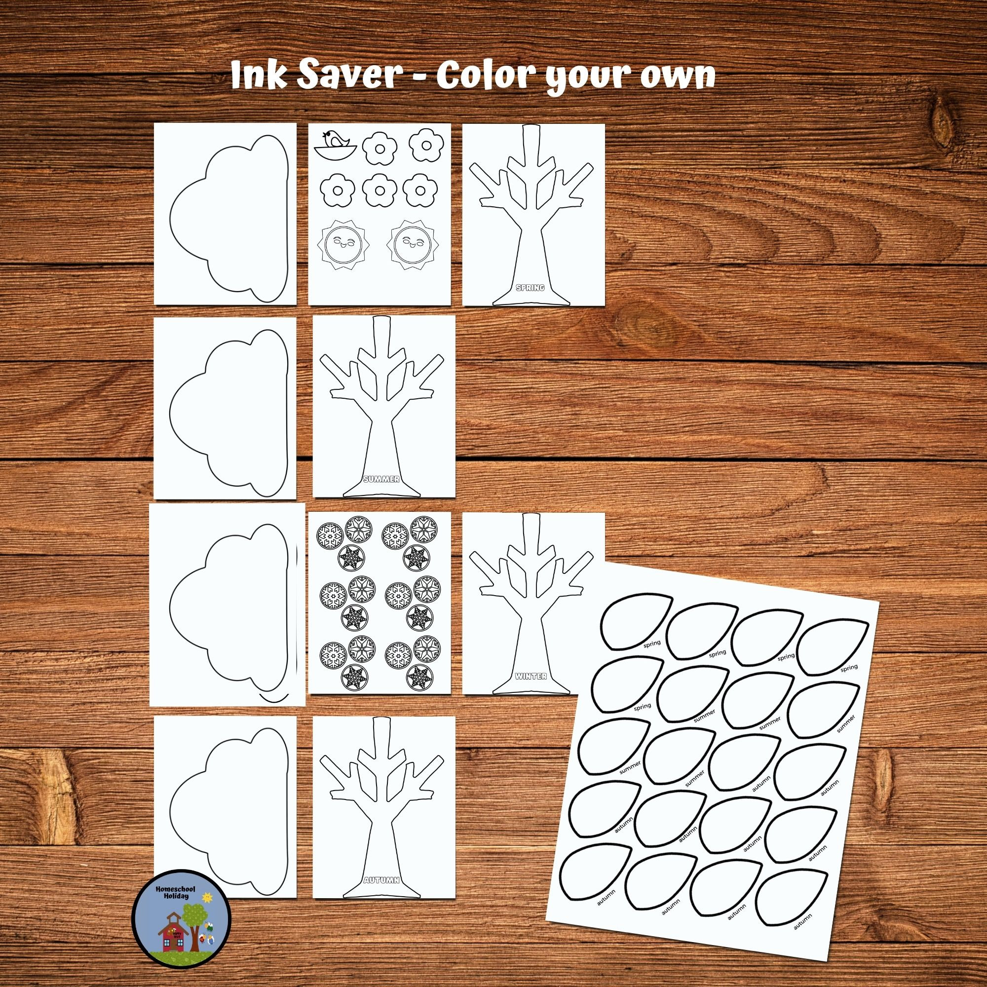 Four Seasons Tree Craft Template PDF - Homeschool Curriculum - Etsy