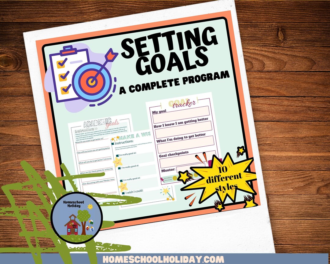 Goal Setting Template Students- Homeschool Curriculum - Etsy
