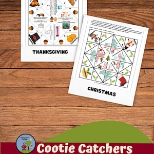 Paper Fortune Teller Set of 17 Holiday and Educational - Homeschool ...