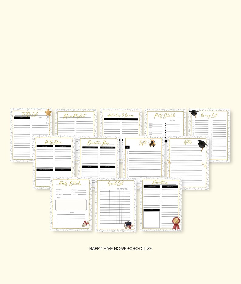 Graduation Party Planner Printable | 14-page Graduation Planning PDF ...