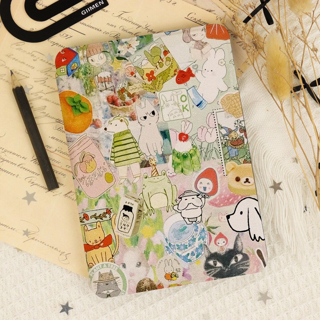 Cute Hand-drawn Animal Collage Kindle Case Custom Fit for Paperwhite ...