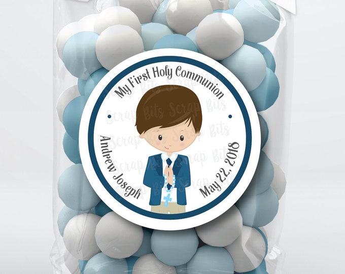 First Communion Sticker First Communion Favor Tag. Holy Communion ...