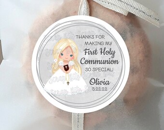 First Communion Stickers . Communion Boy . Personalized Favor - Etsy