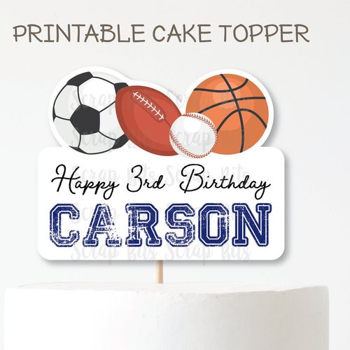 Sports Cake Topper Sports Theme Birthday - Etsy