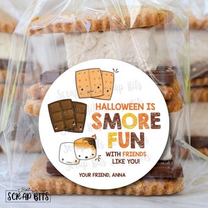 Halloween is Smore Fun, Smore Friends . Halloween Treat Bag Stickers ...
