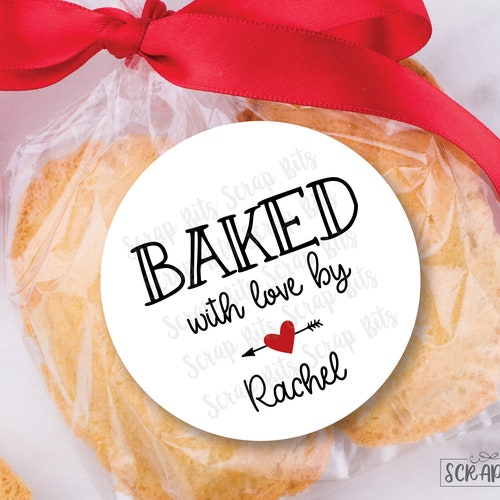 Baked With Love Personalized Baking Labels or Tags Stickers - Etsy