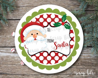 Santa stickers | Etsy