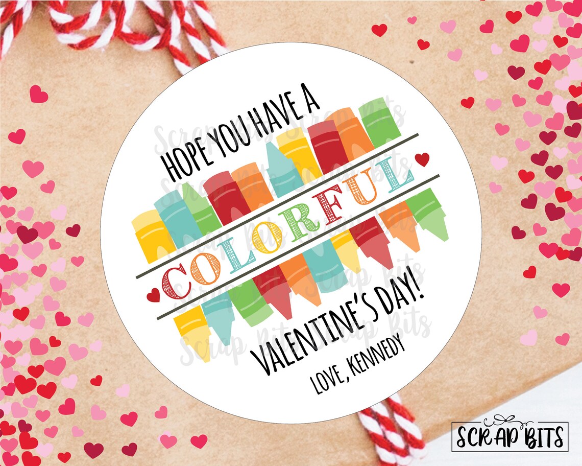 Valentine's Day Stickers . Hope You Have a Colorful - Etsy