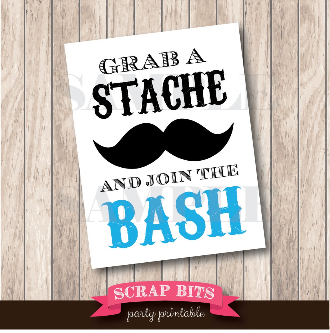 Grab a Stache and Join the Bash Sign Little Man Mustache - Etsy