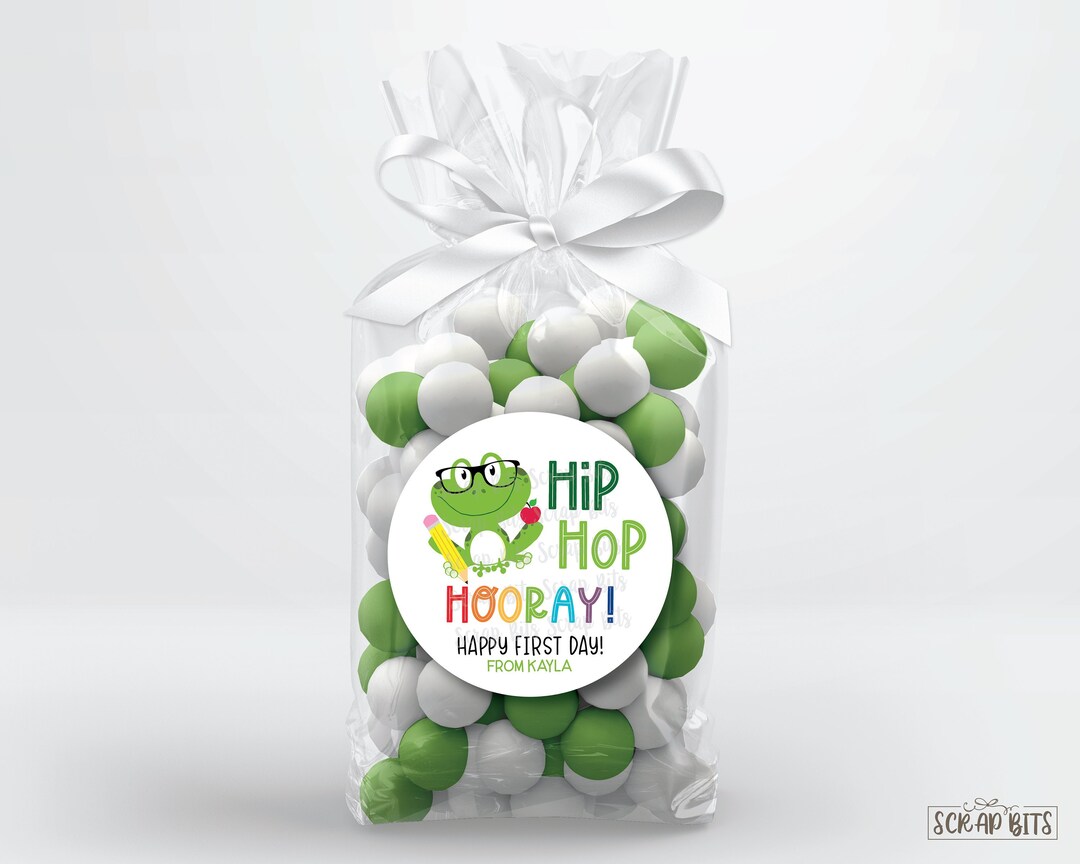 Frog Back to School Stickers, Hip Hop Hooray, Personalized First Day ...
