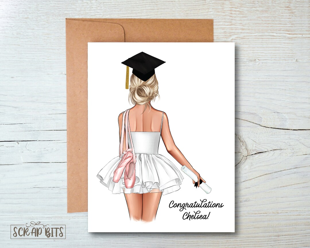 Personalized Ballerina Graduation Card, Ballet Graduation Card, Custom ...
