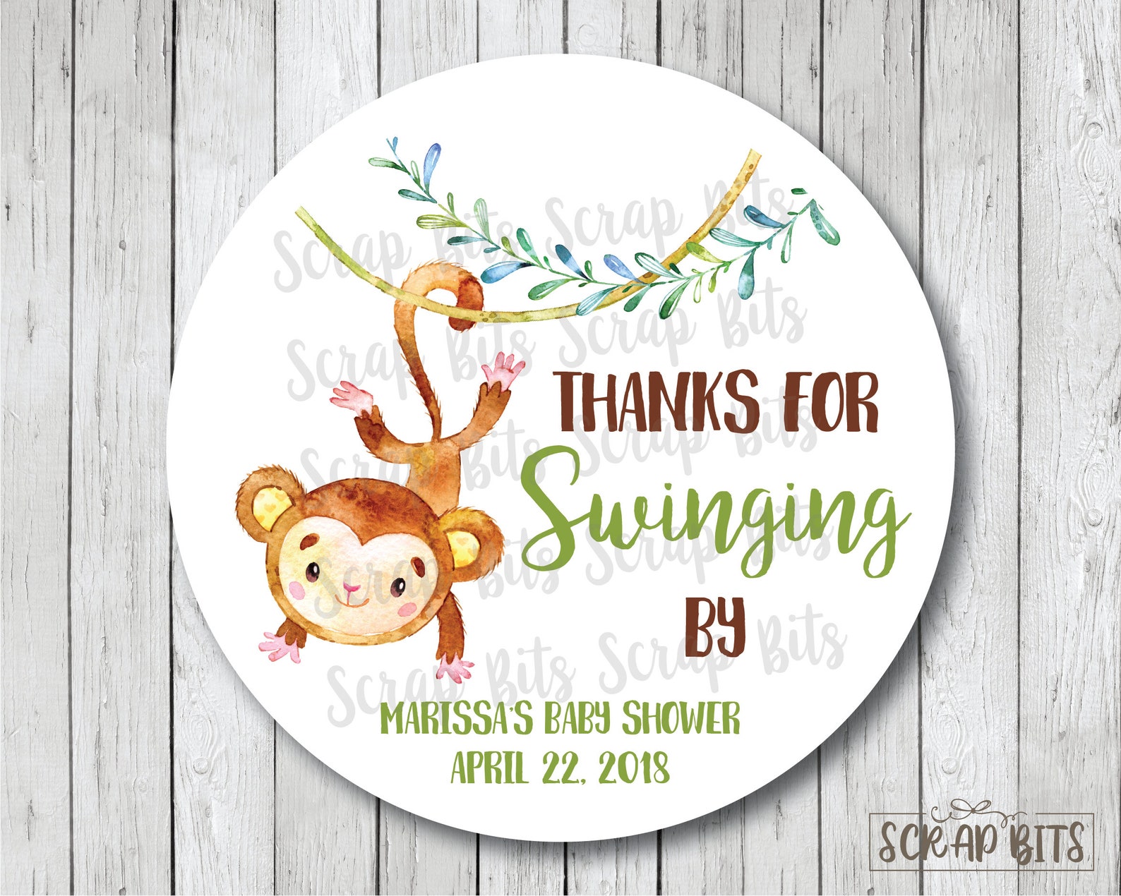 Personalized Printable Monkey Note Cards Personalized Monkey | Etsy