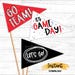 Game Day Pennant Flags, Red & Black, DIY Printable Game Day Party Decor ...