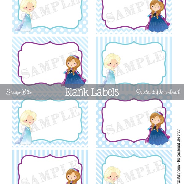 Frozen Labels - Etsy