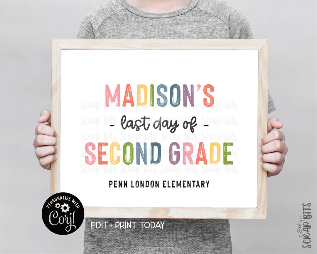 EDITABLE Last Day of School Sign, Printable End of School Year Poster ...