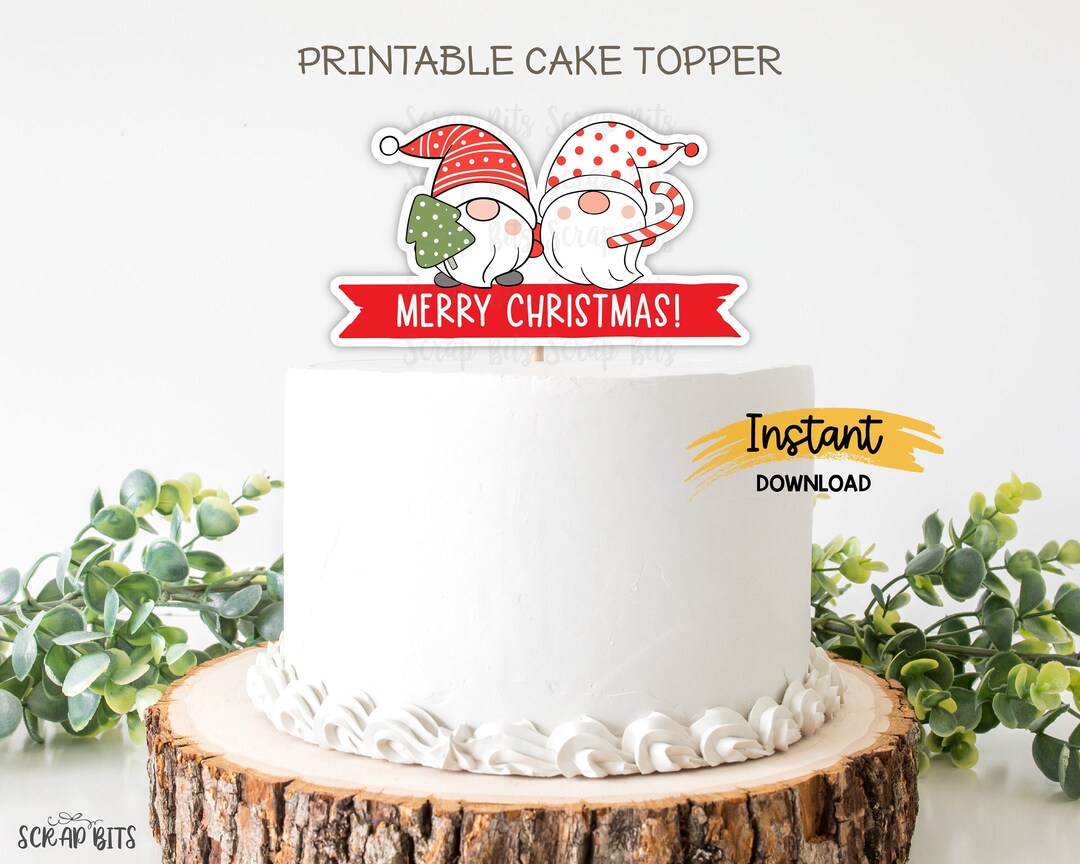 Christmas Gnomes Cake Topper Christmas Cake Topper Christmas - Etsy