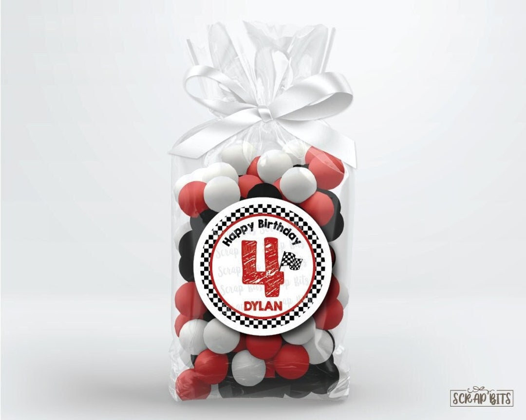 Personalized Racing Theme Birthday Number Stickers, Race Car Party ...