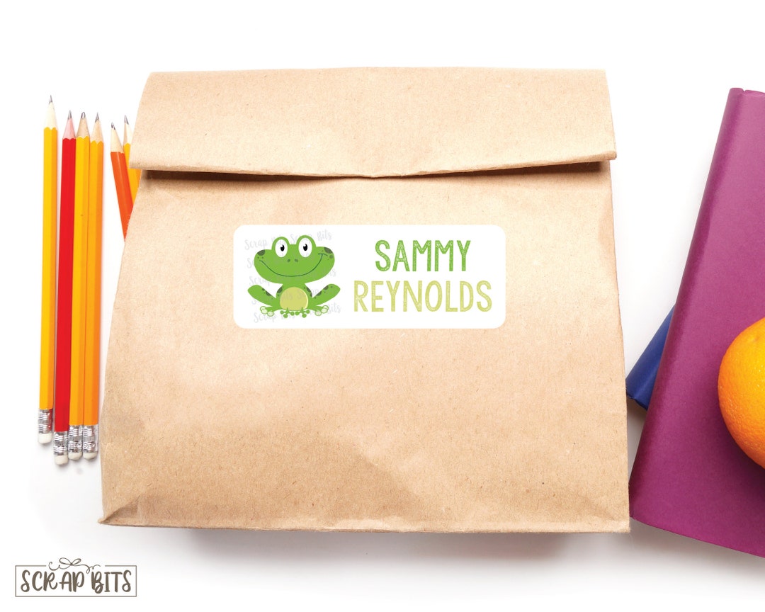 Personalized Name Labels, Smiling Frog Labels, School Labels, Daycare ...