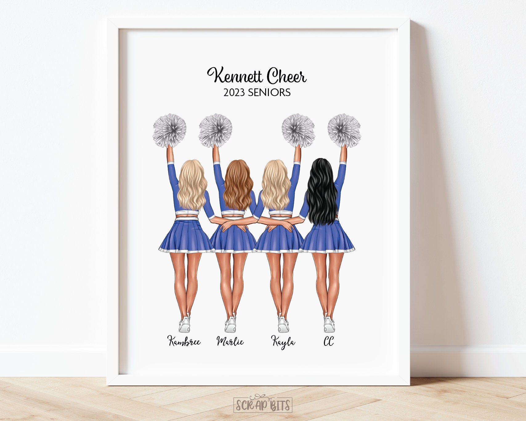 Personalized Cheerleader Print Custom Cheer Team Print - Etsy