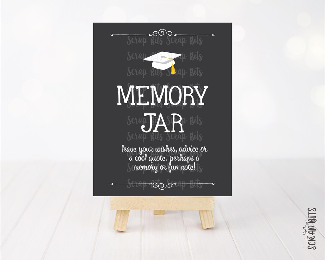 Graduation Memory Jar Sign, Graduation Party Table Sign, Chalkboard ...