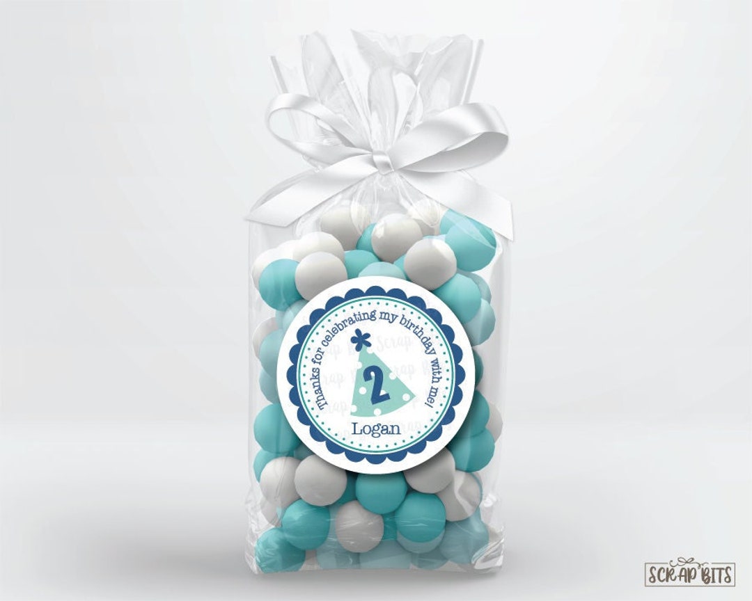 Birthday Stickers, Party Hat . Birthday Favor Stickers, Birthday Hat ...