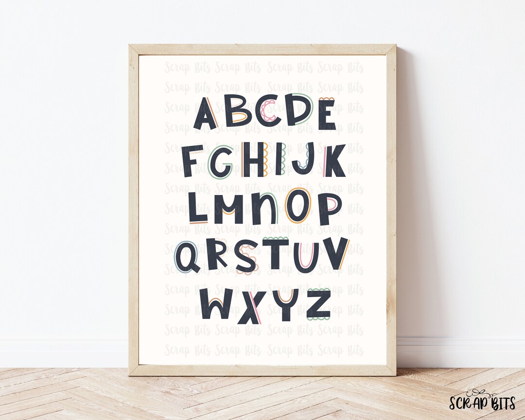 Cutesy Alphabet Poster . ABC Print, Classroom Decor, Playroom Wall Art ...