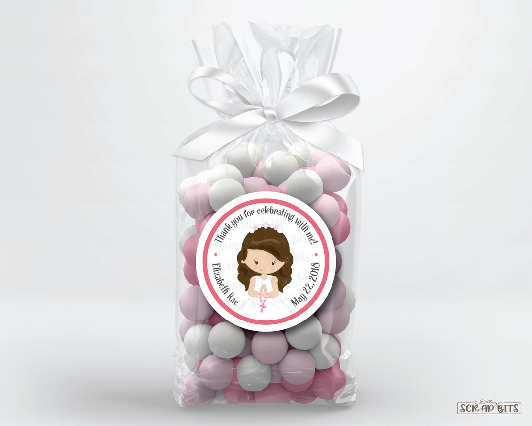 Personalized Communion Girl Stickers, First Communion Tag, Communion ...